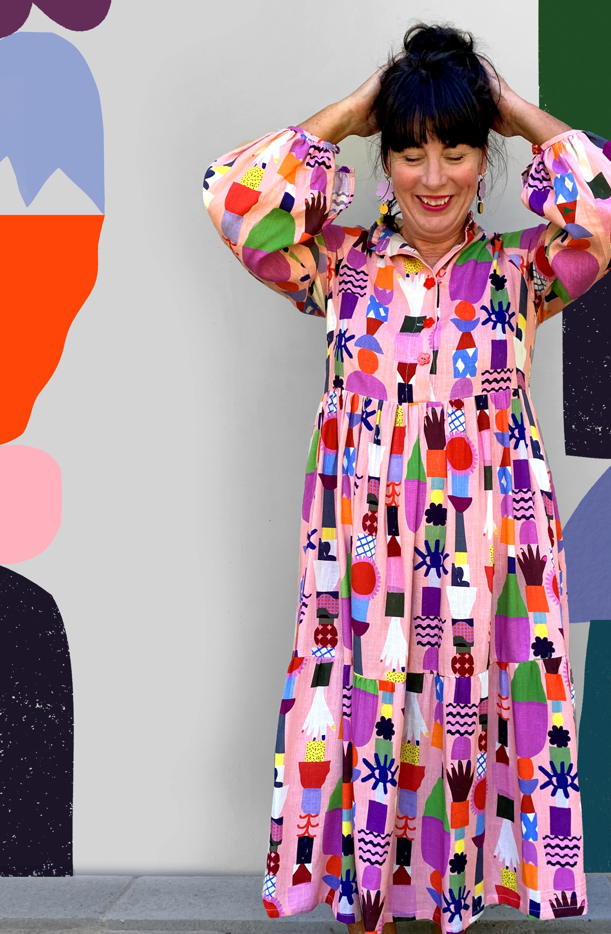 Kinship dress 100% cotton dress (peach) – doopsdesigns