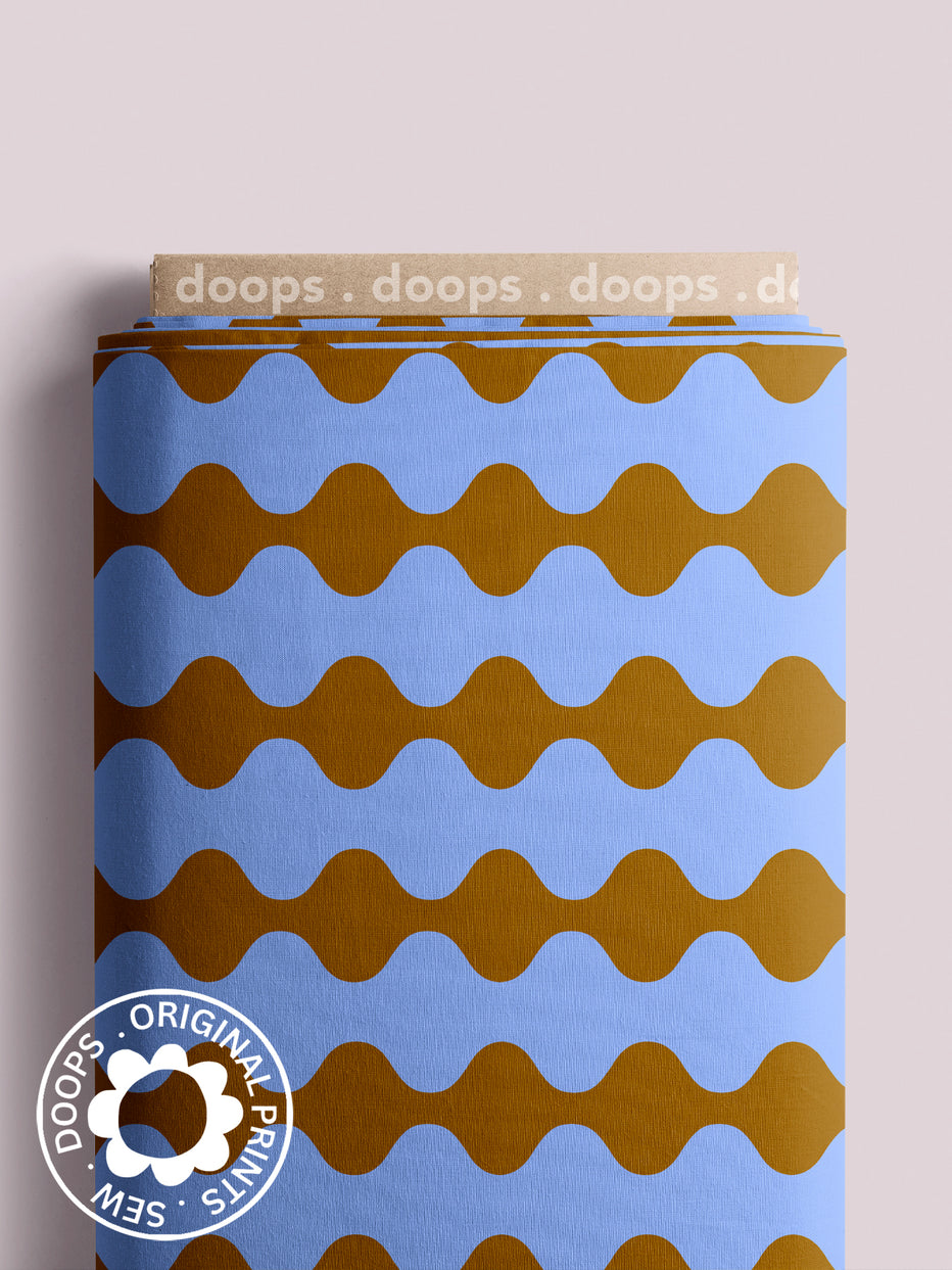 Wiggles cotton linen (cut piece 2M) blue – doopsdesigns