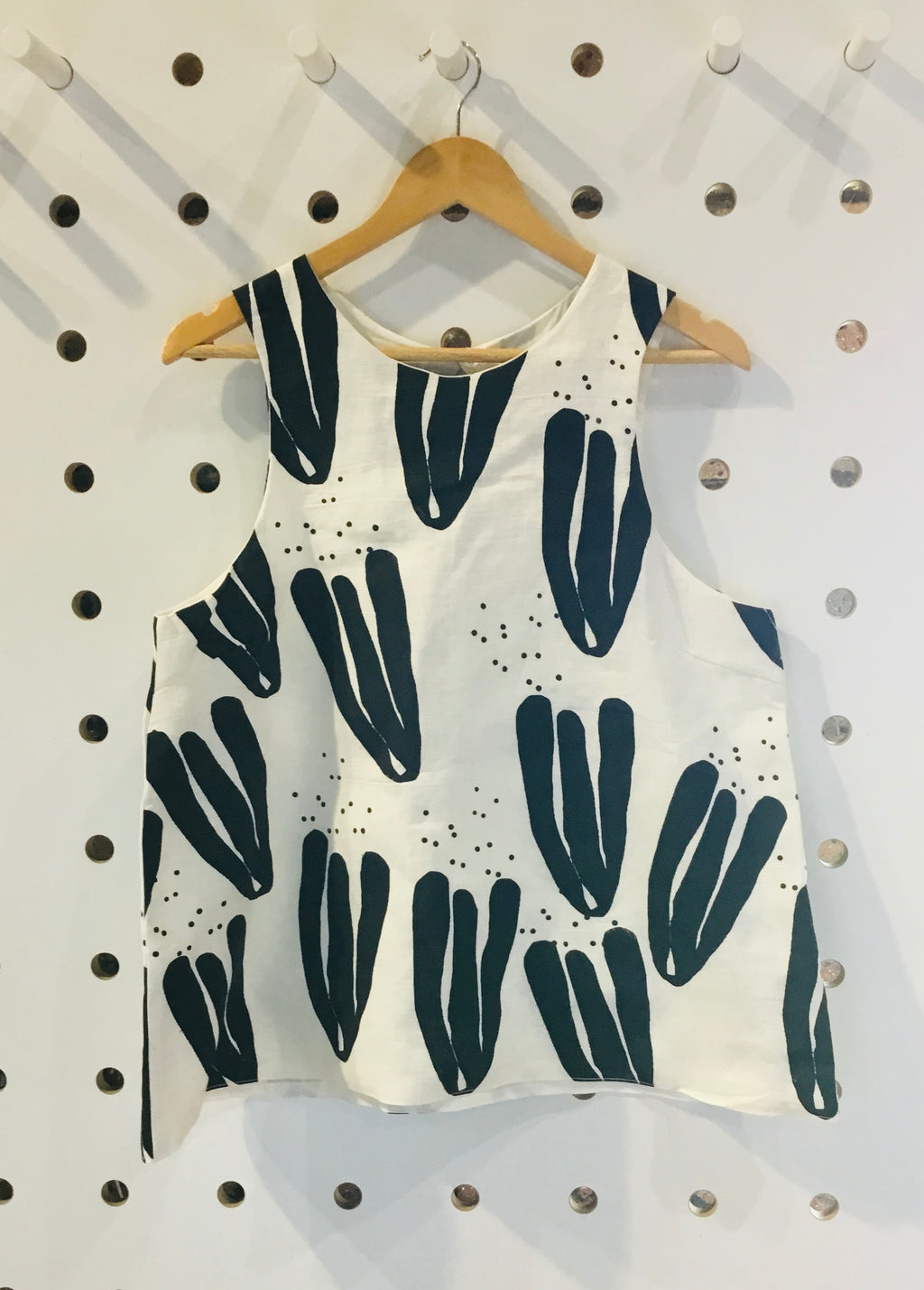 Cacti linen screen-printed top – doopsdesigns
