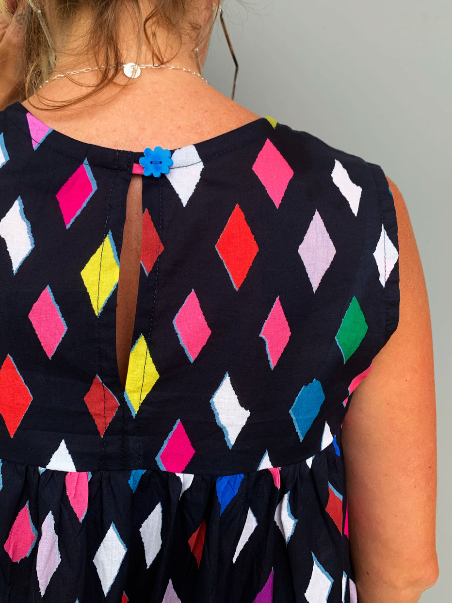 Diamond Kooki pleated 100% cotton top – doopsdesigns