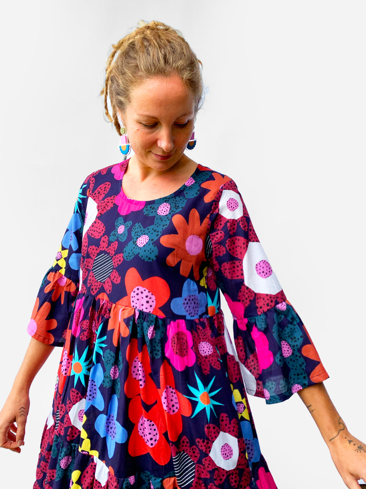 Blink Bloom dress 100% cotton – doopsdesigns